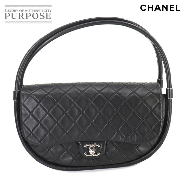 シャネル バッグ マトラッセ フラフープ ハンド バッグ レザー ブラック シルバー 金具 レディース 90260944 【中古】ブランド