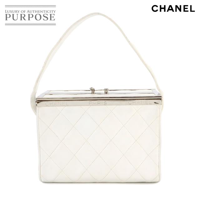 美品 シャネル バッグ マトラッセ バニティ ハンド バッグ レザー ホワイト シルバー 金具 レディース 90271226 【中古】ブランド