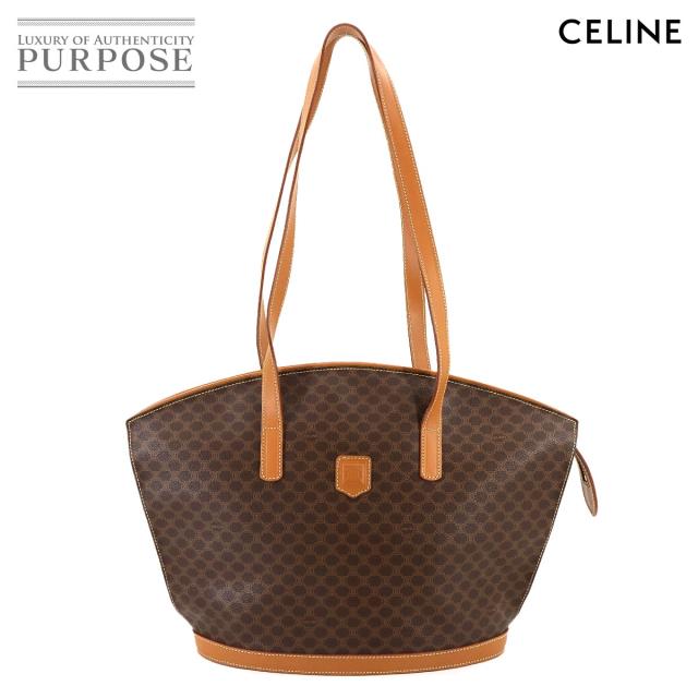 美品 セリーヌ バッグ マカダム柄 トート バッグ PVC レザー ブラウン ヴィンテージ レディース 90275265 【中古】ブランド