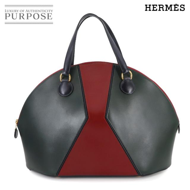 美品 エルメス バッグ イルドヴォー ハンド バッグ ボックスカーフ グリーン ボルドー ネイビー レディース 90275291 【中古】ブランド