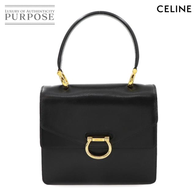 美品 セリーヌ バッグ ガンチーニ ハンド バッグ レザー ブラック ゴールド 金具 ヴィンテージ レディース 90275292 【中古】ブランド