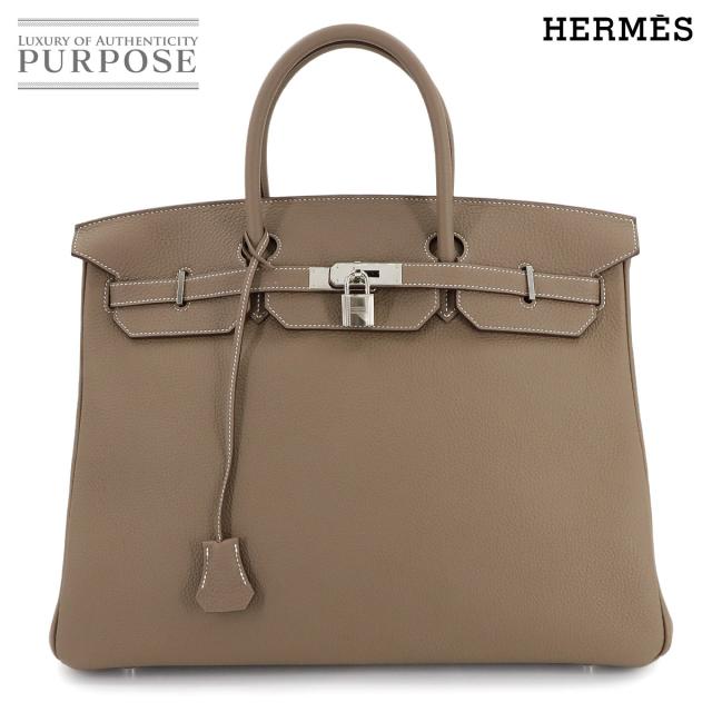 未使用 展示品 エルメス バッグ バーキン40 ハンド バッグ トゴ エトゥープ Z刻印 シルバー 金具 レディース 90281984 【中古】ブランド