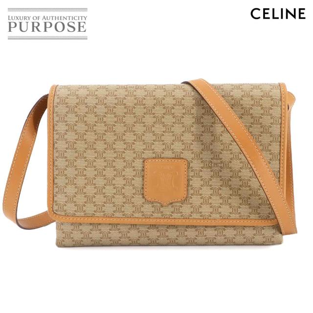 セリーヌ バッグ マカダム柄 ショルダー バッグ  PVC レザー ベージュ ゴールド 金具 レディース 90284065 【中古】ブランド