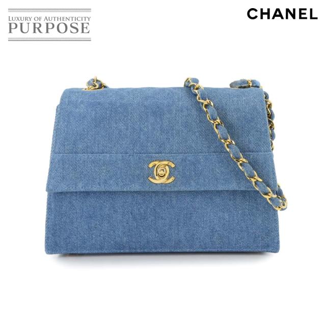 美品 シャネル バッグ チェーン ショルダー バッグ デニム ブルー ゴールド 金具 レディース 90284932 【中古】ブランド
