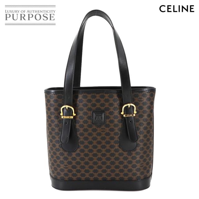 新品同様 セリーヌ バッグ マカダム柄 トート バッグ ブラック ブラウン PVC レザー レディース 90285423 【中古】ブランド