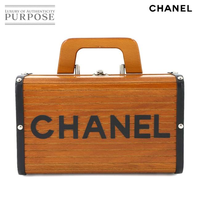美品 シャネル バッグ ウッド バニティ ハンド バッグ ウッド レザー ブラウン ブラック レディース 90286955 【中古】ブランド