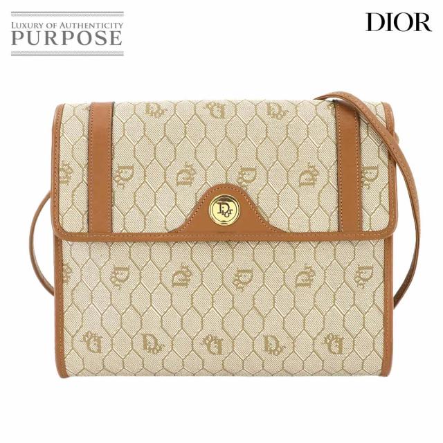 美品 クリスチャン ディオール バッグ ハニカム ショルダー バッグ PVC レザー ベージュ ブラウン レディース 90287643 【中古】ブランド