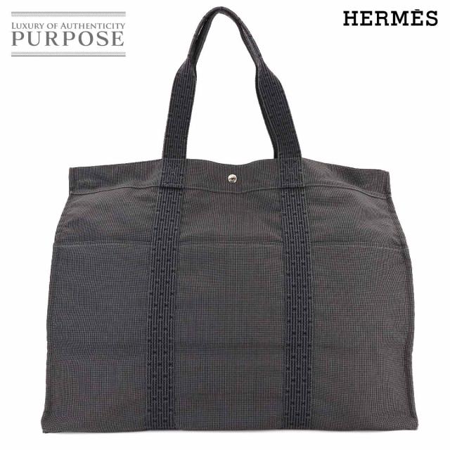 新品同様 エルメス バッグ エールライン トート TGM バッグ キャンバス グレー レディース メンズ 90295337 【中古】ブランド