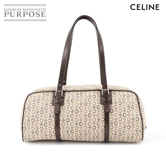 美品 セリーヌ バッグ Cマカダム ミニ ボストン ハンド バッグ キャンバス レザー ベージュ レディース 90295965 【中古】ブランド