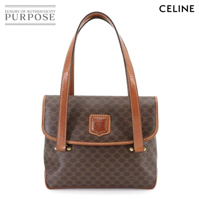 セリーヌ バッグ マカダム ハンド バッグ PVC レザー ブラウン ゴールド 金具 ヴィンテージ レディース 90297043 【中古】ブランド