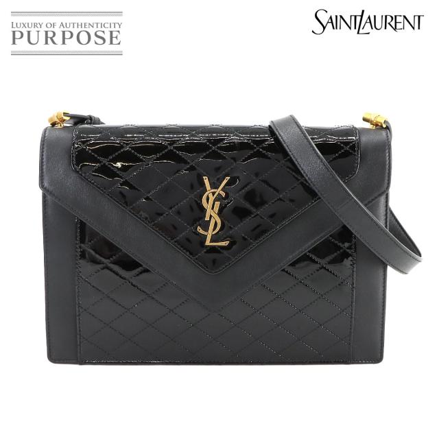 新品同様 サンローラン バッグ ギャビー ショルダー バッグ エナメル レザー ブラック 695503 レディース 90297051 【中古】ブランド