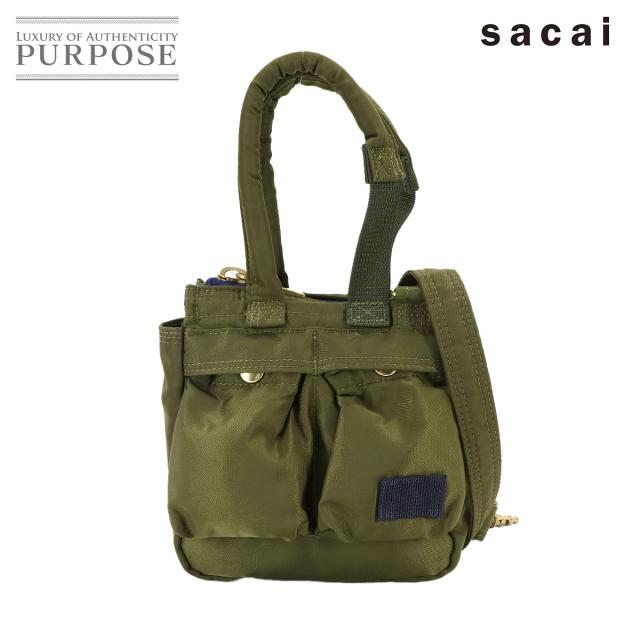 サカイ バッグ ポーター ポケット トート スモール ハンド ショルダー バッグ ナイロン カーキ レディース 90297688 【中古】ブランド