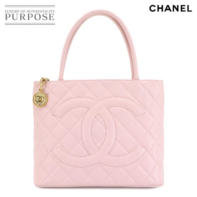 新品同様 シャネル バッグ 復刻トート バッグ キャビアスキン ライトピンク A01804 ゴールド 金具 レディース 90299228 【中古】ブランド