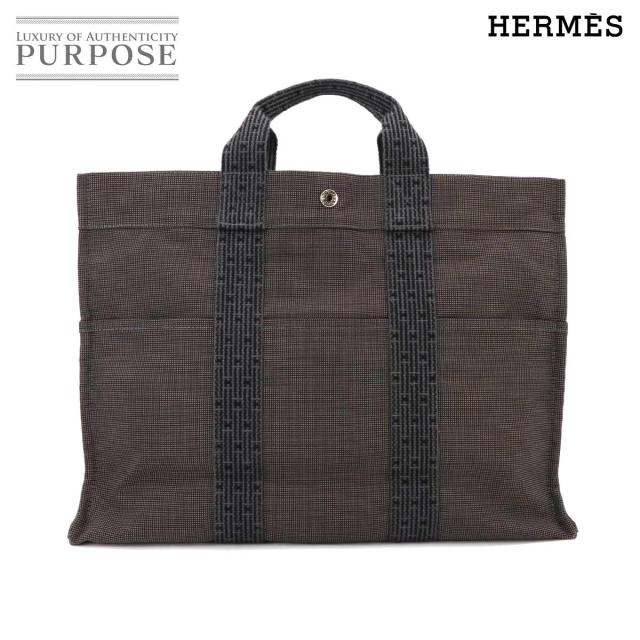 エルメス バッグ エールライン MM トート バッグ キャンバス グレー シルバー 金具 レディース メンズ 90299248 【中古】ブランド