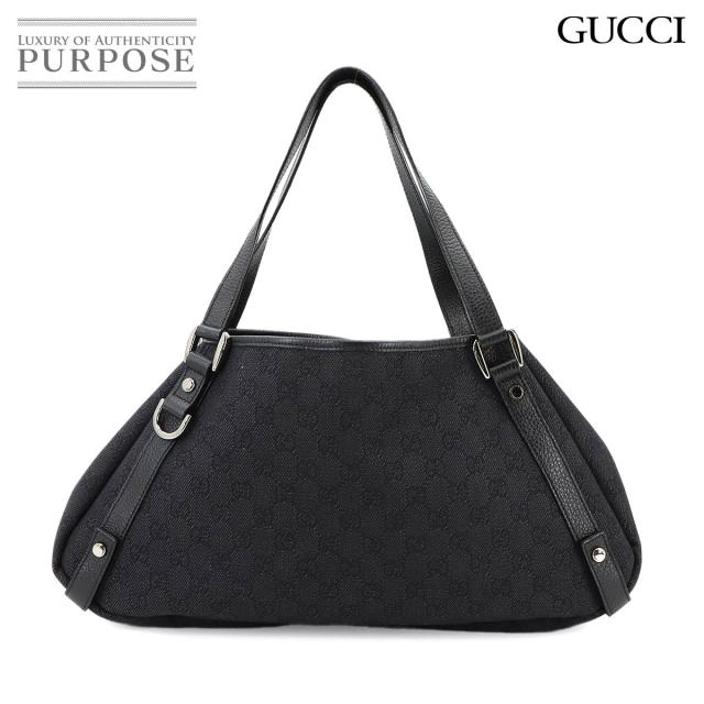 新品同様 グッチ バッグ GGデニム トート バッグ レザー ブラック 293578 シルバー 金具 レディース 90299678 【中古】ブランド