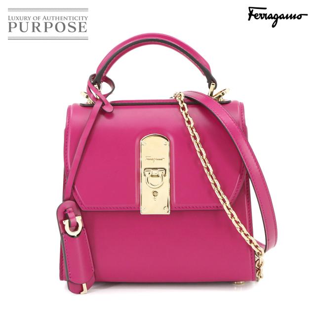 美品 サルヴァトーレ フェラガモ バッグ ボクシィズ スモール 2way バッグ レザー ピンク レディース 90300305 【中古】ブランド
