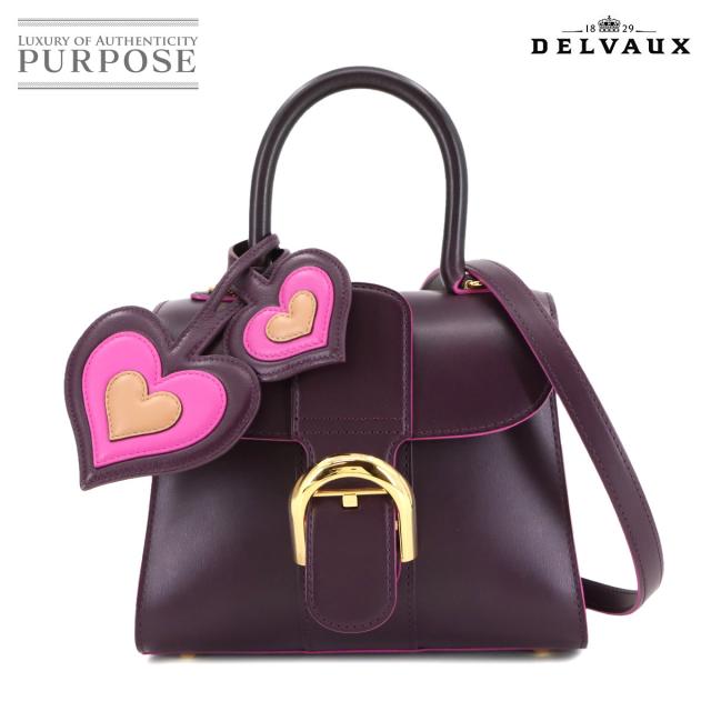 新品同様 デルヴォー バッグ ブリヨン ミニ 2way ハンド ショルダー バッグ レザー パープル レディース 90301542 【中古】ブランド