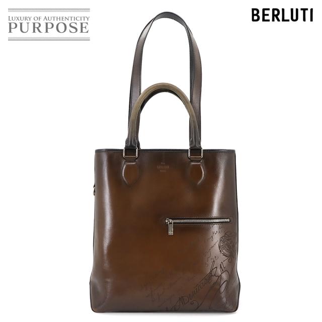 美品 ベルルッティ バッグ カリグラフィ トゥジュール バーティカル トート ショルダー バッグ メンズ 90301566 【中古】ブランド