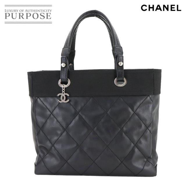 新品同様 シャネル バッグ パリビアリッツ MM トート PVC ナイロン レザー ブラック A34209 レディース 90303171 【中古】ブランド
