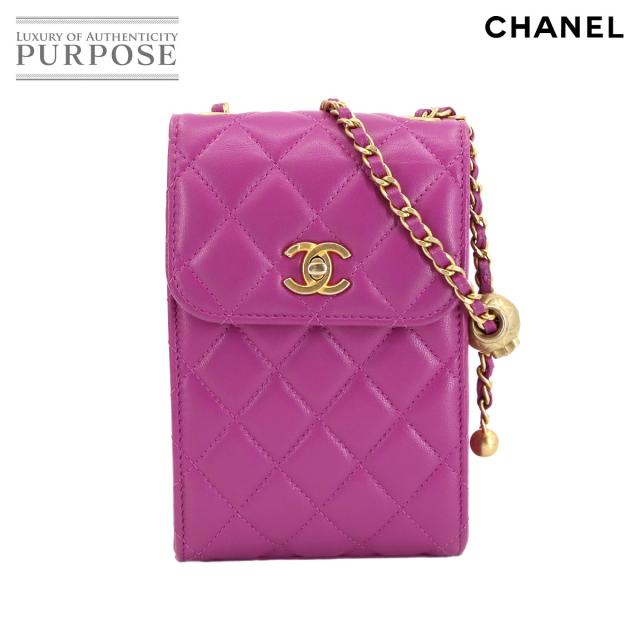 新品同様 シャネル バッグ マトラッセ フォン ショルダー バッグ レザー パープル AP1448 レディース 90304517 【中古】ブランド