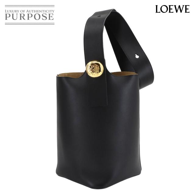 新品同様 ロエベ バッグ ペブル バケットバッグ ミディアム ショルダー バッグ レザー ブラック レディース 90304724 【中古】ブランド