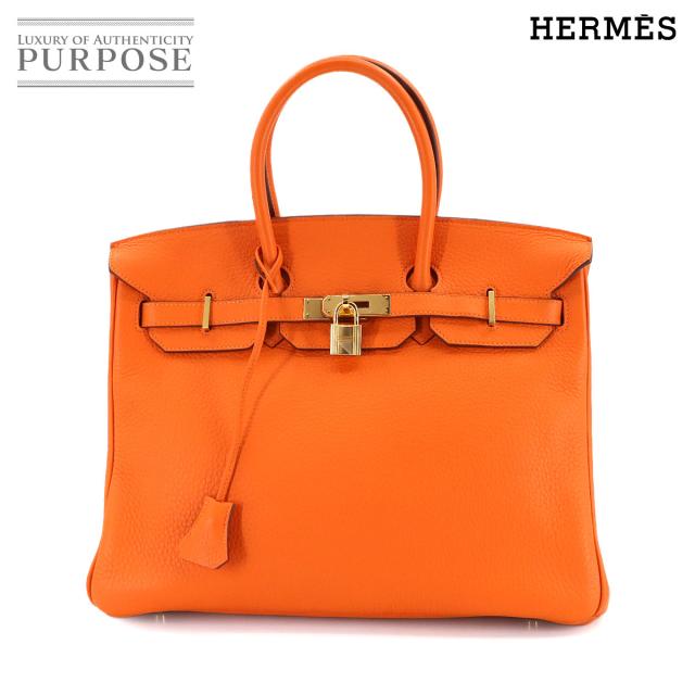 新品同様 エルメス バッグ バーキン35 トゴ オレンジ ハンド バッグ □M刻印 レディース 90304783 【中古】ブランド