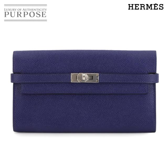 未使用 展示品 エルメス 財布 ケリーウォレット 二つ折り 長財布 エプソン ブルーアンクル レディース 90304848 【中古】ブランド