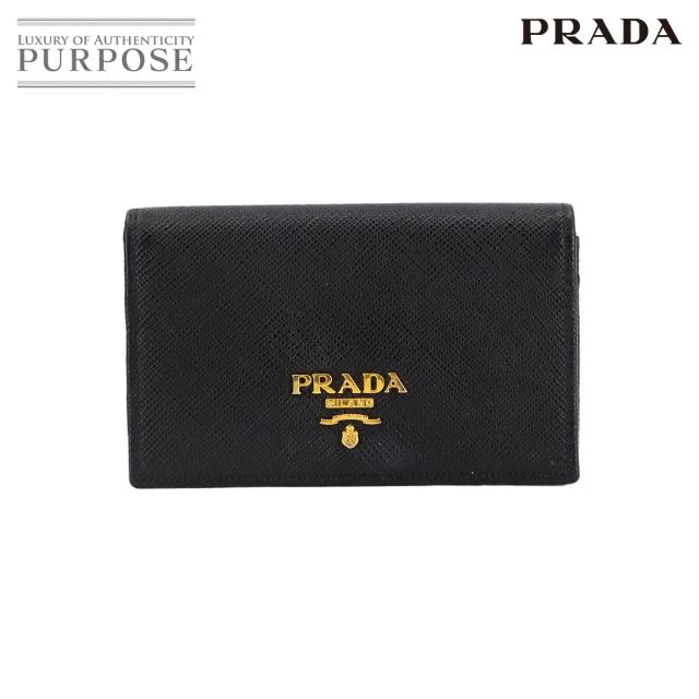 美品 プラダ 小物 カードケース サフィアーノレザー ネロ ブラック 1MC122 ゴールド 金具 レディース メンズ 90305250 【中古】ブランド