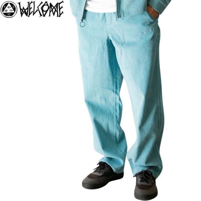 WELCOME ウェルカム スケートボード パンツ HYDRA CORDUROY ELASTIC PANT MIST シアンブルー NO5