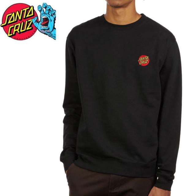 SANTA CRUZ サンタクルーズ スウェット DOT EMBROIDERY CREWNECK SWEATSHIRT ブラック NO19