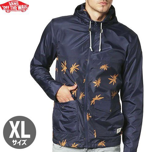 VANS バンズ スケボー ジャケット XLサイズ VANS SEAK PEACOAT ウィンドブレーカー ネイビー/リーフ NO1