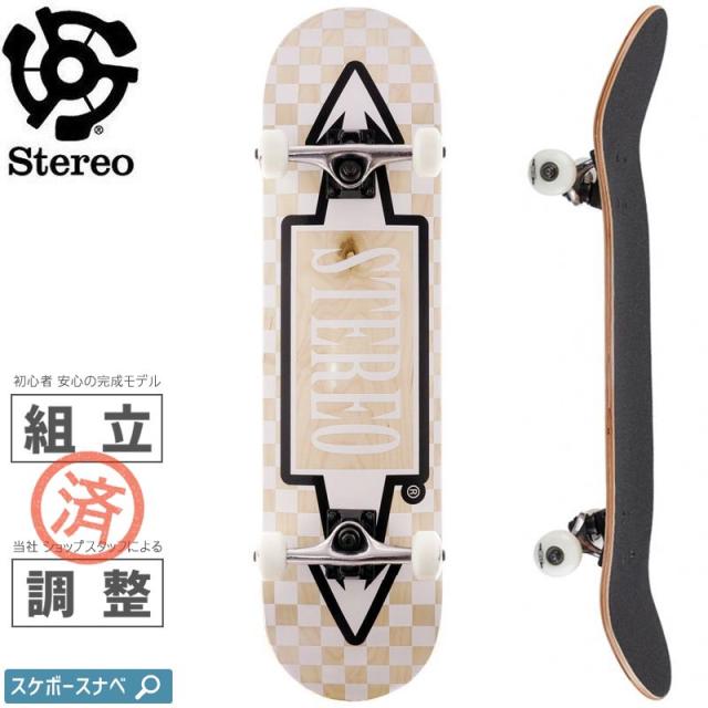 スケボー コンプリート ステレオ STEREO CHECK ARROW COMPLETE 8.0インチ ナチュラル NO37