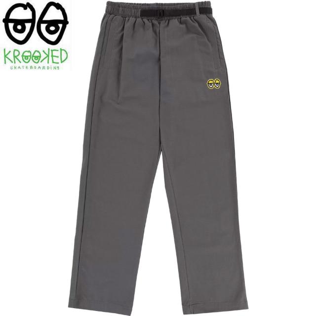 KROOKED クルックド スケボー パンツ EYES RIPSTOP PANT チャコール グレー NO1