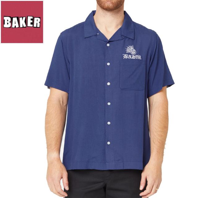ベーカー BAKER スケートボード ボタンアップ シャツ JOLLYMAN BUTTON UP SHIRT ネイビー NO1