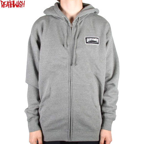 デスウィッシュ DEATHWISH スケボー スウェット THRASH DEATH ZIP UP HOODIE ヘザーグレー NO6