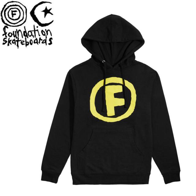 ファンデーション FOUNDATION スケボー パーカー DOODLE F HOODIE ブラック NO6