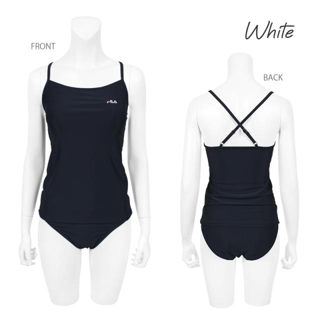 FILA フィラ 4点セット 水着 フィットネス レディース 半袖 フィットネス水着 マルチウェア 体型カバー 《レビュー記入で送料無料》UVカット LL 2L L M ぽっちゃり 20代 30代 40代 50代 60代 ママ ミセス シンプル 324601