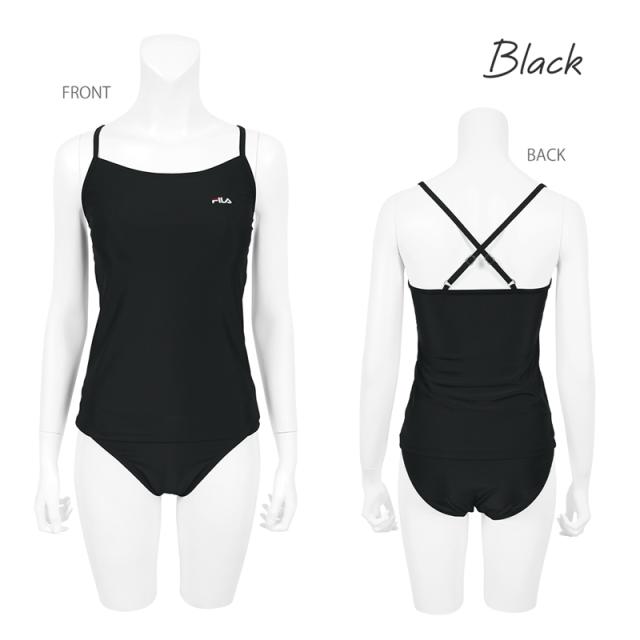 FILA フィラ 4点セット 水着 フィットネス レディース 半袖 フィットネス水着 マルチウェア 体型カバー 《レビュー記入で送料無料》UVカット LL 2L L M ぽっちゃり 20代 30代 40代 50代 60代 ママ ミセス シンプル 324601