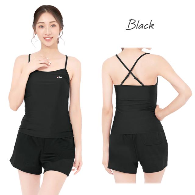 FILA フィラ 4点セット 水着 フィットネス レディース 半袖 フィットネス水着 マルチウェア 体型カバー 《レビュー記入で送料無料》UVカット LL 2L L M ぽっちゃり 20代 30代 40代 50代 60代 ママ ミセス シンプル 324601