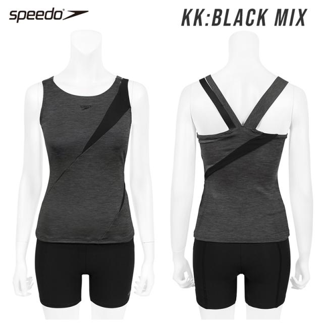 speedo スピード ディアゴナ セパレーツ フィットネス 水着 セパレート レディース ノースリーブ 水泳 《レビュー記入で送料無料》 競泳 プール スイミング ママ ミセス シンプル お洒落 大きいサイズ M L O XO 送料無料 : SFW22215 ディアゴナセパレーツ Diagona Separates