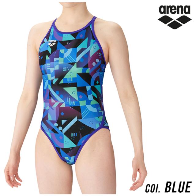 arena アリーナ トレーニング ワンピース 水着 フィットネス レディース オープンバック フライバック 《レビュー記入でメール便無料》 水泳 競泳 スイミング 練習 部活 クラブ プール ママ ミセス 学生 中学生 高校生 総柄 動きやすい SS S M : SAR-4127W トレーニング