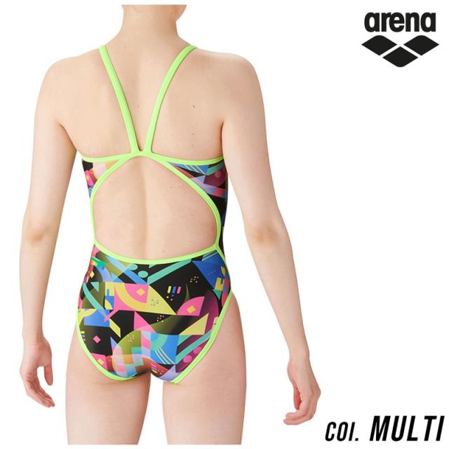 arena アリーナ トレーニング ワンピース 水着 フィットネス レディース オープンバック フライバック 《レビュー記入でメール便無料》 水泳 競泳 スイミング 練習 部活 クラブ プール ママ ミセス 学生 中学生 高校生 総柄 動きやすい SS S M : SAR-4127W トレーニング