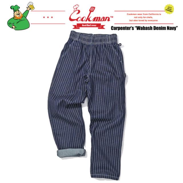 クックマン シェフパンツ カーペンターズ パンツ ストライプ デニム COOKMAN Chef Pants Carpenter’s Pants Wabash Denim Navy 43850