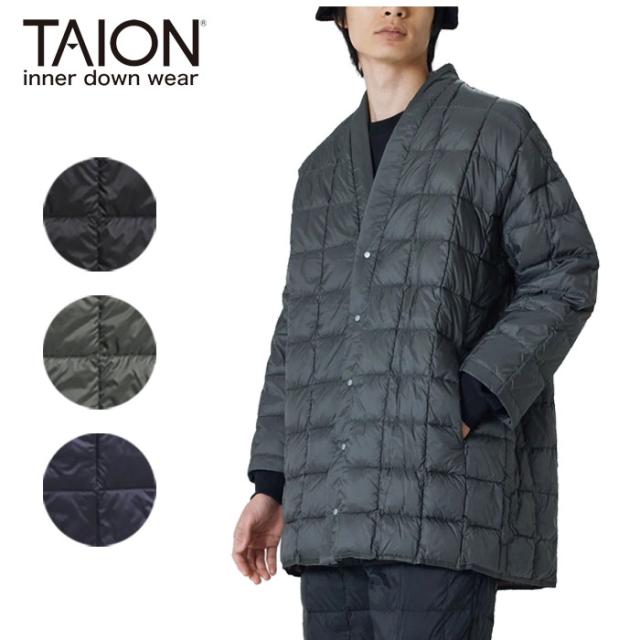 タイオン TAION インナーダウン ダウンジャケット ベーシック ハンテン ダウンカーディガン メンズ レディース ユニセックス 軽量 防寒 TAION-101HT