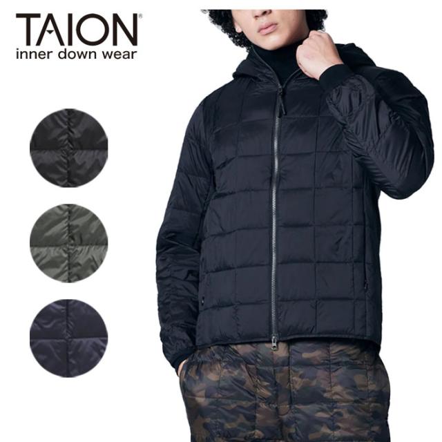 タイオン TAION インナーダウン ダウンジャケット ベーシック フード Wジップ ダウンパーカー メンズ レディース ユニセックス 軽量 防寒 TAION-106WZ