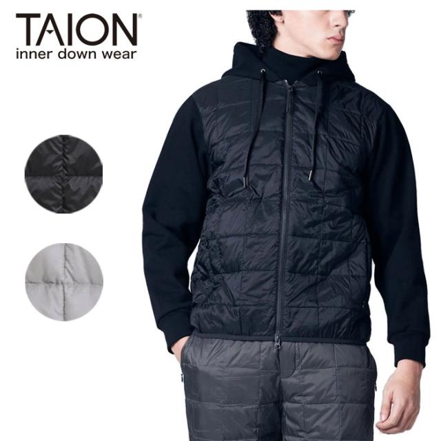 タイオン TAION ダウン ジャケット ベーシック Wジップ フロントダウン フーディー スウェット スリーブ メンズ レディース ユニセックス 軽量 防寒 TAION-106WZSW