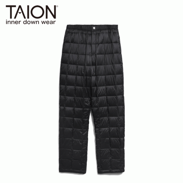 タイオン TAION ダウン パンツ ベーシック レギュラーストレート ダウンパンツ ブラック メンズ レディース ユニセックス 軽量 防寒 TAION-131RS