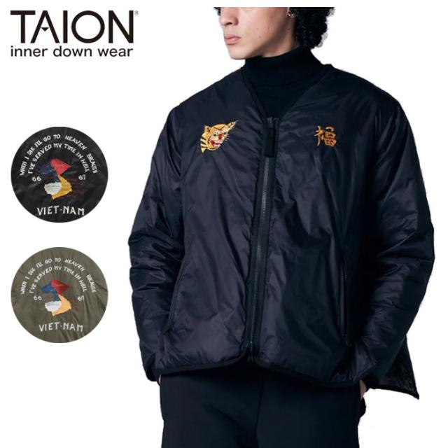 タイオン TAION ダウン ジャケット ジャパンスペシャル リバーシブル ベトジャン ダウンジャケット メンズ レディース ユニセックス 軽量 防寒 TAION-JK03JS