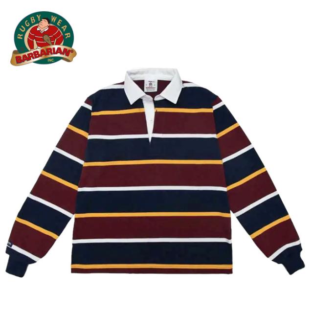 バーバリアン ラグビージャージ ボーダー BARBARIAN  12oz REGULER LONG / USF NAVY (06)（NEW JAPAN SIZE）