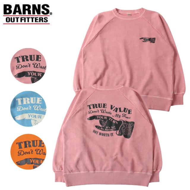 バーンズ アウトフィッターズ ゴート ピグメント クルー プリント スゥエットシャツ BARNS OUTFITTERS GOAT SW PG CREW PT